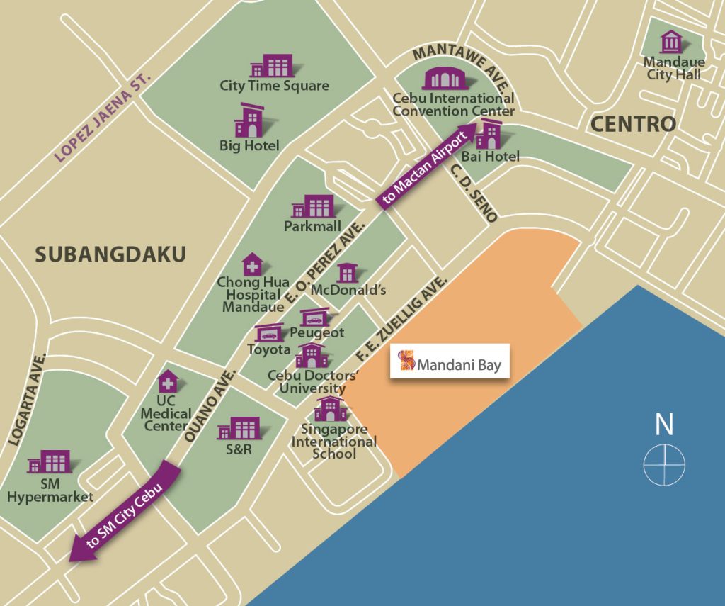 mandani-bay-condo-cebu-philippines-vicinity-map | Land Asia Realty