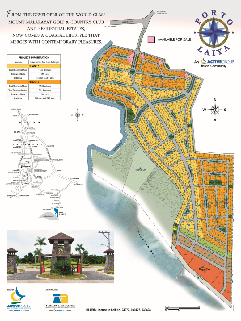 Porto Laiya Phase I & II Map_available lots | Land Asia Realty